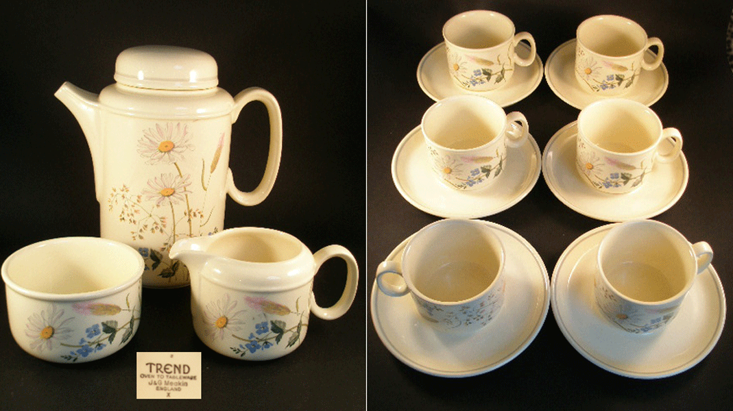 J & G MEAKIN COUNTRY LANE COFFEE SET ON THE TREND SHAPE - A Pretty ...