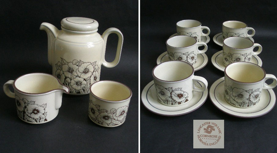 HORNSEA CORNROSE COFFEE SET DESIGNED BY SARA VARDY 1978 - A Pretty ...